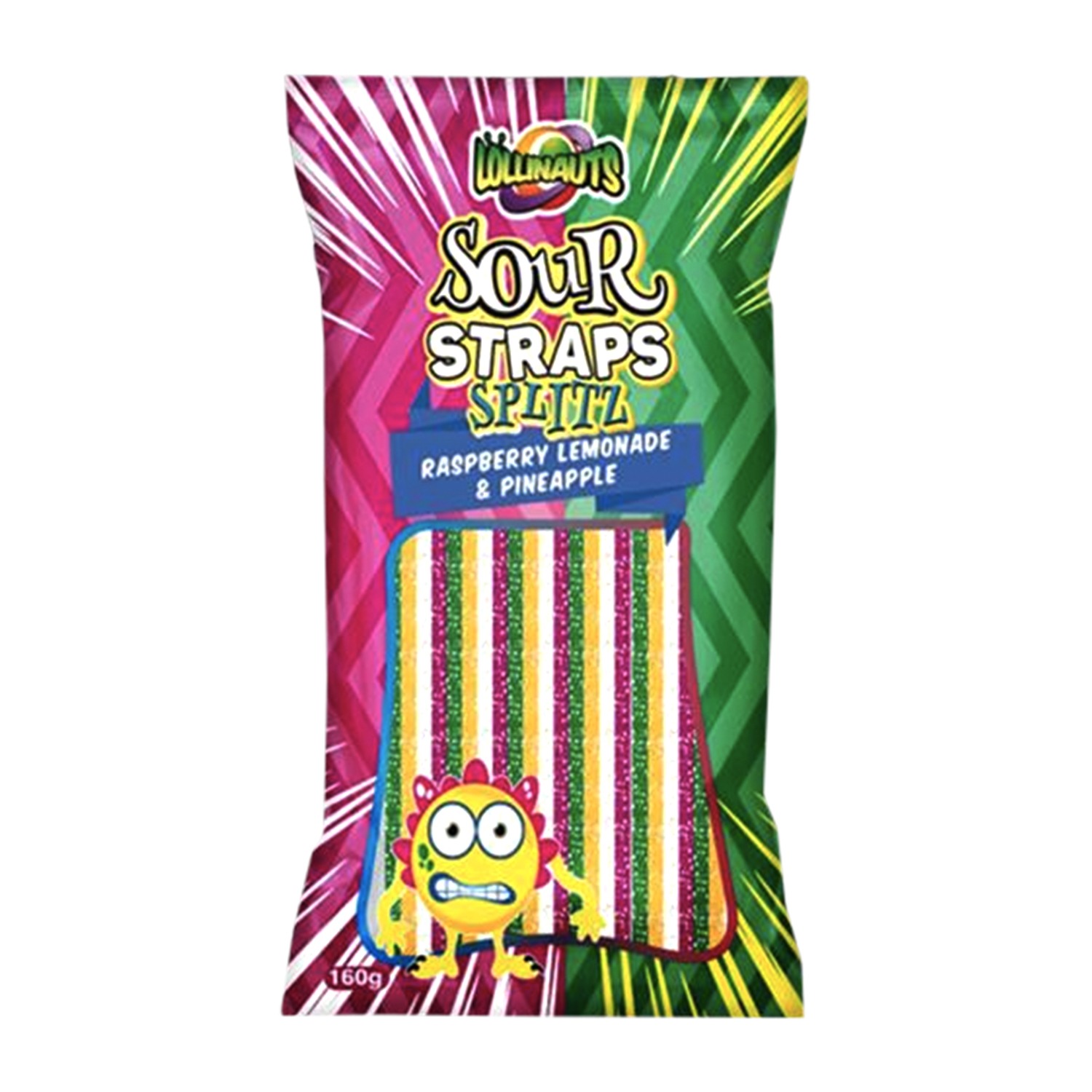 Lollinauts Sour Straps Splitz 160g - Wicked Sweets & Lollies