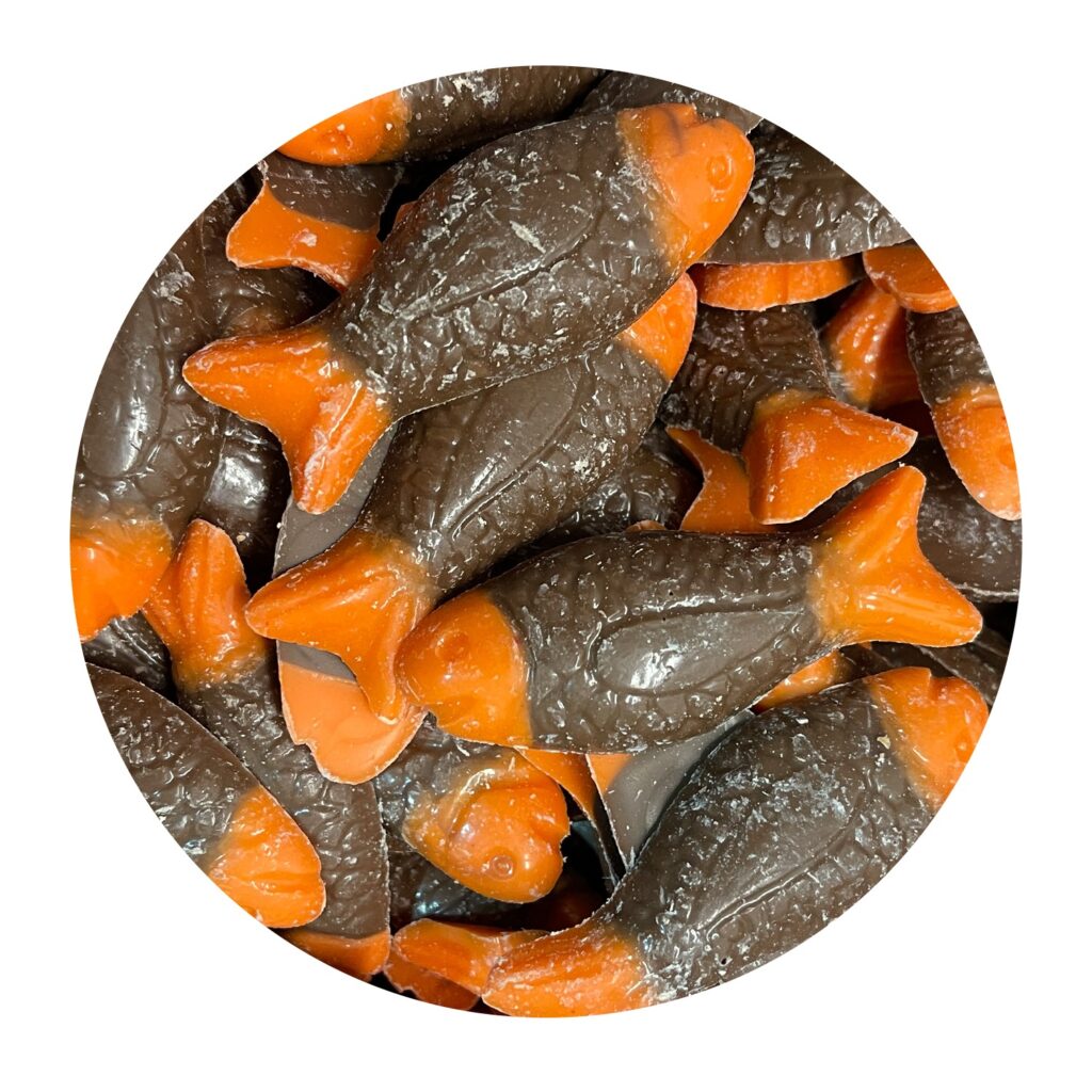 Orange Choc Fish 100g - Wicked Sweets & Lollies