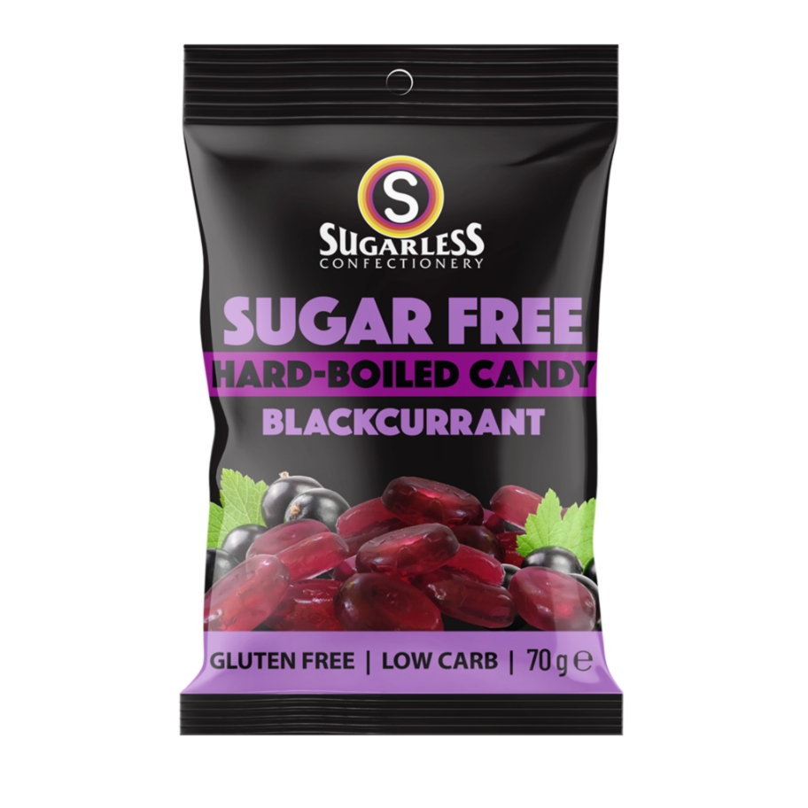 Sugarless Blackcurrant Hard Candy 70g - Wicked Sweets & Lollies