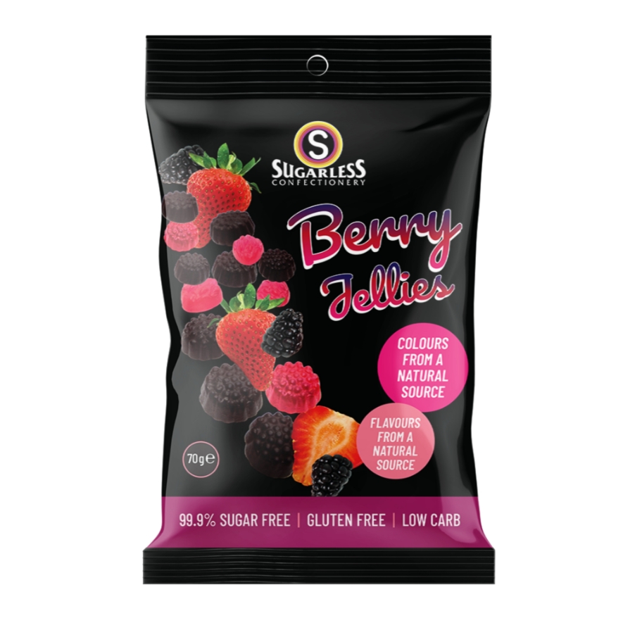 Sugarless Berry Jellies 70g - Wicked Sweets & Lollies