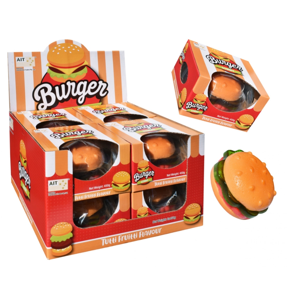 Mega Gummy Burger 450g - Wicked Sweets & Lollies