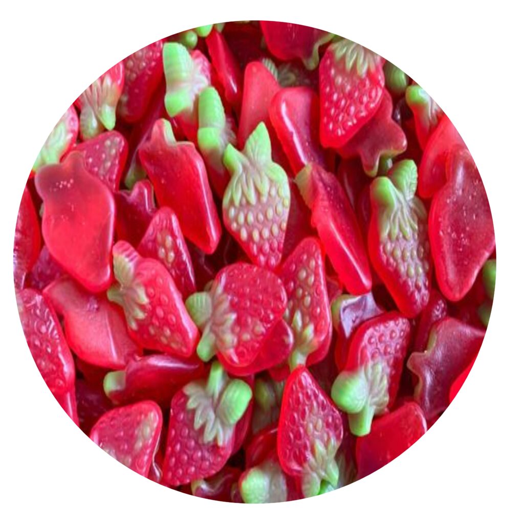 Mayceys Sour Strawberries 100g - Wicked Sweets & Lollies
