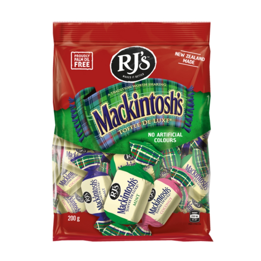 RJ's Mackintosh's Toffee De Luxe 200g - Wicked Sweets & Lollies