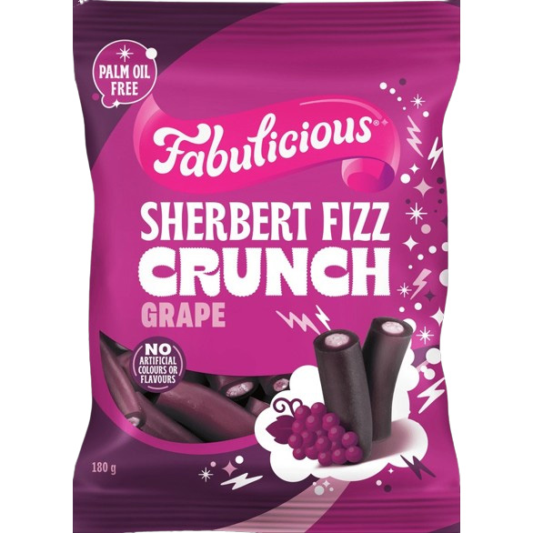 Fabulicious Sherbert Fizz Crunch Grape 180g - Wicked Sweets & Lollies