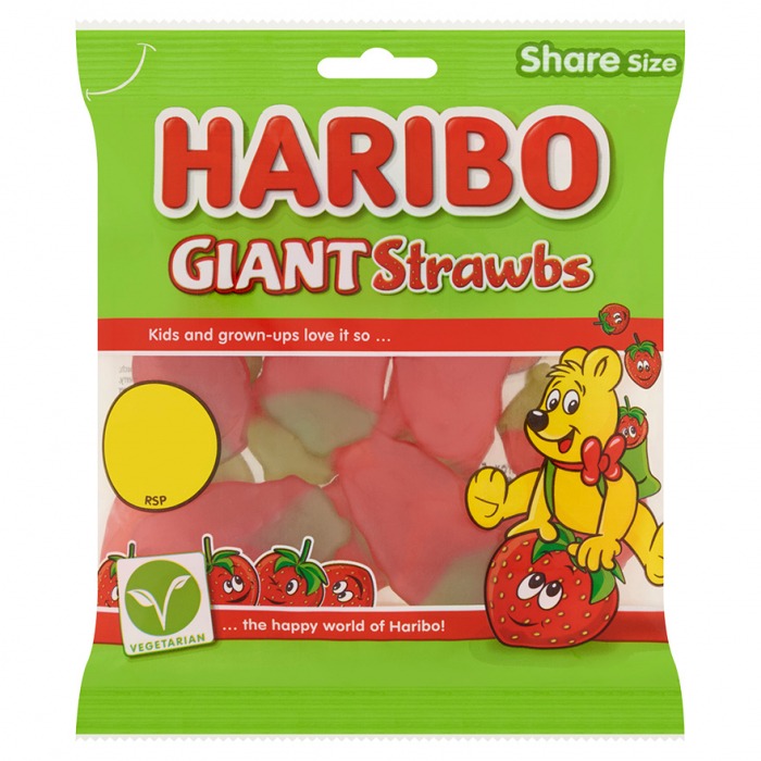 Haribo Giant Strawbs 140g - Wicked Sweets & Lollies