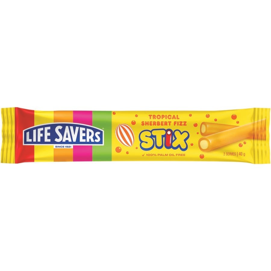 Life Savers Stix Tropical Sherbet Fizz 40g - Wicked Sweets & Lollies
