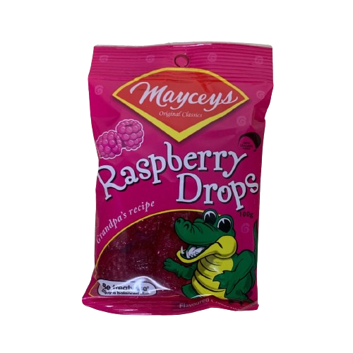 Maycey's Raspberry Drops 100g - Wicked Sweets & Lollies