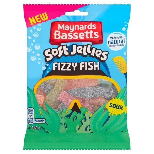 Maynards Bassetts Fizzy Fish 160g - Wicked Sweets & Lollies