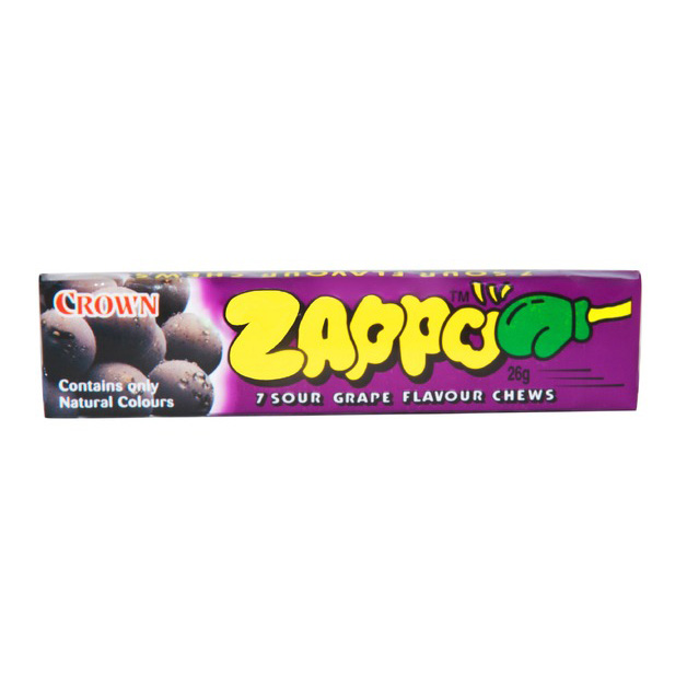 Zappo Chews Grape 26g - Wicked Sweets & Lollies