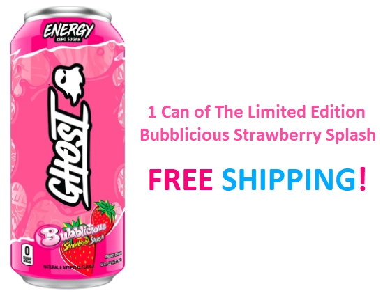 Ghost Energy Drink Bubblicious Strawberry Splash 473ml - Wicked Sweets ...