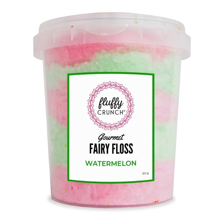 Fluffy Crunch Fairy Floss Watermelon 50g - Wicked Sweets & Lollies
