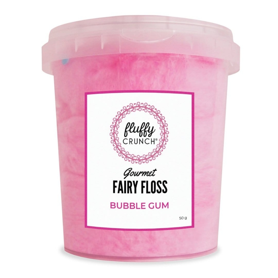 Fluffy Crunch Fairy Floss Bubblegum 50g - Wicked Sweets & Lollies