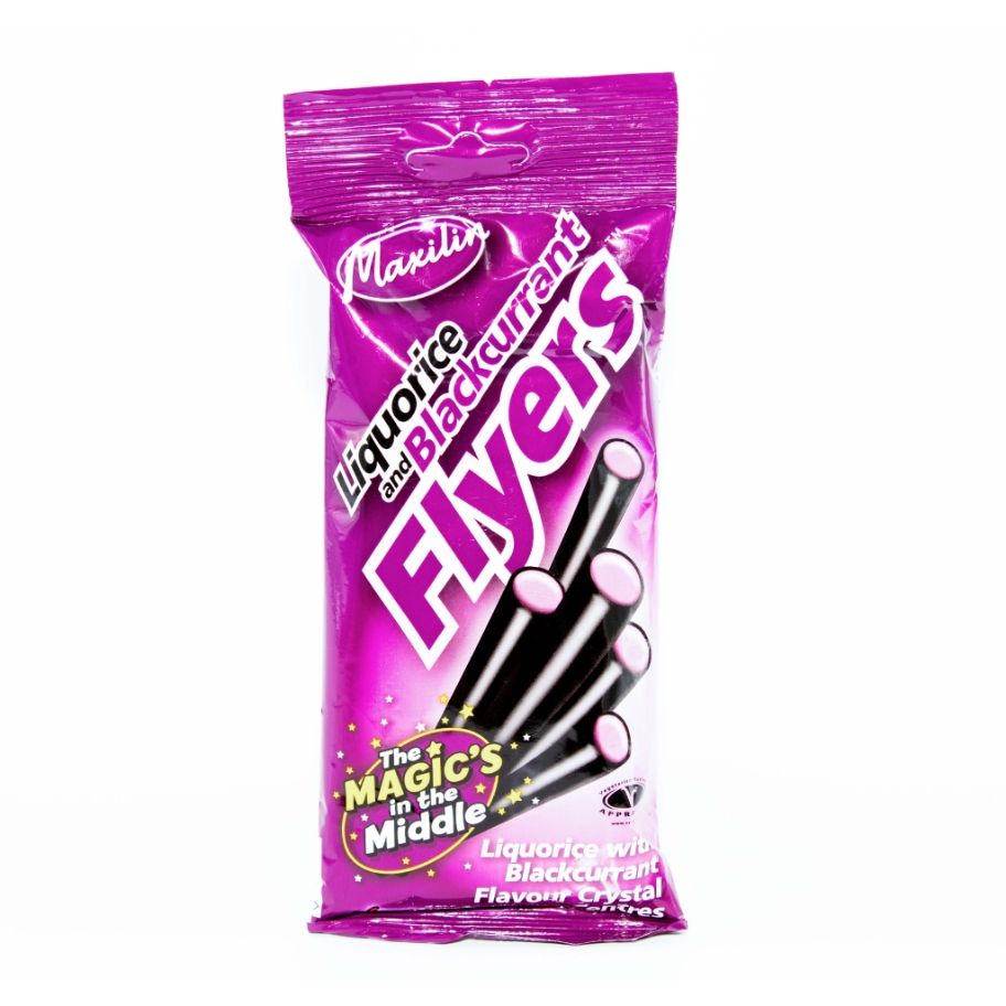 Maxilin Flyers Blackcurrant 90g - Wicked Sweets & Lollies